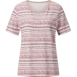 CR&Eacute;ATION L Damen Print-Shirt aus Viskose-Qualit&auml;t mauve-ecru-bedruckt Gr&ouml;&szlig;e 38