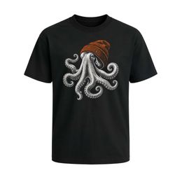 Neverless Shirt 'oktopus Beanie' male size L Black