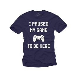 Makaya Shirt 'I Paused my Game' Herren Gr&ouml;&szlig;e 4XL dunkelblau
