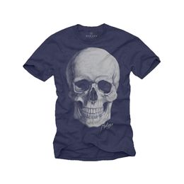 Makaya Shirt 'Totenkopf' Herren Gr&ouml;&szlig;e S blau