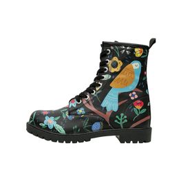 DOGO Schn&uuml;rstiefel 'DOGO Boots - Flower & Birds BLACK' Damen Gr&ouml;&szlig;e 40 schwarz