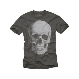 MAKAYA Shirt 'Totenkopf' male size S Grey