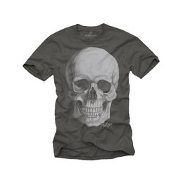 Makaya Shirt 'Totenkopf' Herren Gr&ouml;&szlig;e XL grau