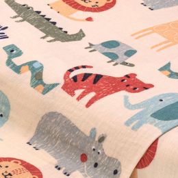 buttinette Musselin/Doppel-Gaze "Zootiere", creme-color
