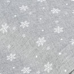 buttinette Dekostoff "Schneekristalle", grau, 180 cm