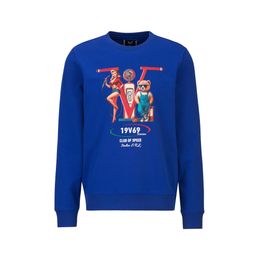19V69 Italia Sweatshirt 'Nico Racing' male size XXXL Blue / Turquoise / Red