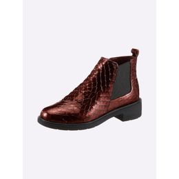 airsoft modern+ Damen Stiefelette mit Pr&auml;gung im Kroko-Look, braun, Gr&ouml;&szlig;e 37