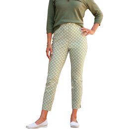CR&Eacute;ATION L Damen Bengalinhose mit Schlitzen am Bein pistazie-khaki-bedruckt Gr&ouml;&szlig;e 40