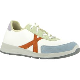 VAROMED Damen Sneaker mit Memory-Wechselfu&szlig;bett, Weite K wei&szlig;-orange, Gr&ouml;&szlig;e 6