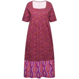Ulla Popken Kleid Damen Gr&ouml;&szlig;e 62/64 aubergine / mischfarben Sommerkleid