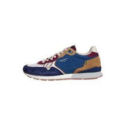 Pepe Jeans Sneaker 'Brit Back M' Herren Gr&ouml;&szlig;e 41 navy / braun / himbeer / wei&szlig;