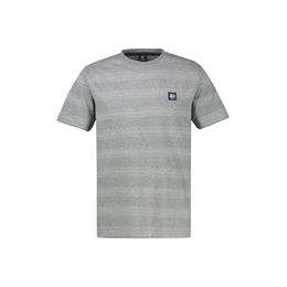 Lerros T-Shirt in Piqu&eacute;qualit&auml;t mit dezenten Querstreifen Herren Gr&ouml;&szlig;e XXXL grau / hellgrau / graumeliert