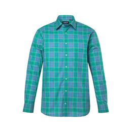 Men Plus Button Up Shirt male size L Turquoise / Light blue / White