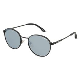 O`Neill O'Neill 9013 2.0 ONS | Unisex-Sonnenbrille | Fassung: Vollrand, Rund, Edelstahl, Schwarz | Glasfarbe: Grau Spiegel Silber