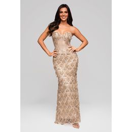 Ombre Abendkleid Damen Gr&ouml;&szlig;e 36 beige / gold Sommerkleid