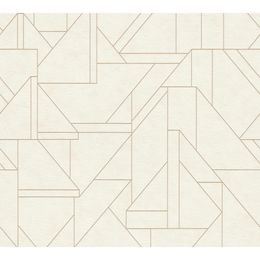 A.S. Cr&eacute;ation A.S. Cr&eacute;ation Vliestapete 'Metropolitan Stories Travel Styles' Geometrie/Muster beige/goldfarben 0,53 x 10,05 m