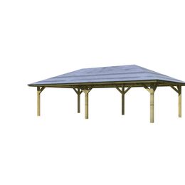 Karibu Pavillon 'Holm 2' naturfarben 431 x 778 x 315 cm