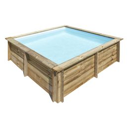 GRE Massivholzpool-Set 'City' 225 x 225 x 68 cm mit Leiter und Sandfilter
