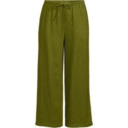 LANDS' END Weite Premium Reinleinen-Schlupfhose in 7/8-L&auml;nge f&uuml;r Damen in Petite-Gr&ouml;&szlig;e, Damen, size: petite, Gr&uuml;n, Leinen, by Lands' End