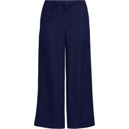 LANDS' END Weite Premium Reinleinen-Schlupfhose in 7/8-L&auml;nge f&uuml;r Damen in Petite-Gr&ouml;&szlig;e, Damen, size: petite, Blau, Leinen, by Lands' End
