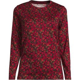 LANDS' END Supima-Shirt, Langarm in Plus-Gr&ouml;&szlig;e, Damen, size: plus, Rot, Baumwolle, by Lands' End