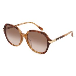 Coach HC8377U | Damen-Sonnenbrille | Fassung: Vollrand, Rund, Acetat, Braun | Glasfarbe: Braun Verlaufend
