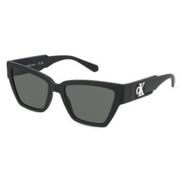 Calvin Klein Jeans CKJ23624S | Unisex-Sonnenbrille | Fassung: Vollrand, Butterfly, Kunststoff, Schwarz | Glasfarbe: Grau