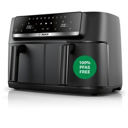 Bosch Hei&szlig;luftfritteuse "Airfryer MAFD440B0, 2* 4,5L Kammer, sp&uuml;lmaschinengeeignet, schwarz", B:43,7cm H:27,5cm T:38cmschwarz, Fritteusen, PFAs frei,
