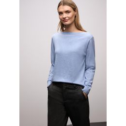 Street One Damen Strickpullover, blau, Gr. 46, unifarben, Strick, Obermaterial: 50% Viskose, 28% Polyester, 22% Polyamid, Pullover, U-Boot-Ausschnitt