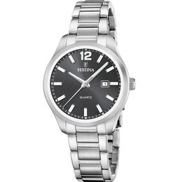 Festina Damen Quarzuhr "Classic Steel", silber, Armbanduhren, Armbanduhr, Damenuhr, Edelstahlarmband, analog, Tag
