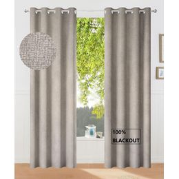 Verdunkelungsvorhang OTTO HOME, B:135cm H:175cmsand, Polyester, Polyester, Kinderzimmer, Gardinen, "Ronnel", einfarbig, Wohnzimmer,