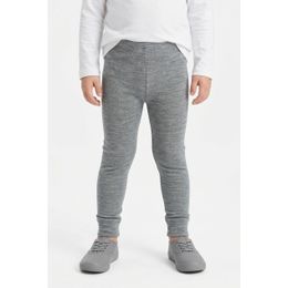 Wheat M&auml;dchen Leggings "Wool Leggings Agi", grau, Gr. 98, meliert, Jersey, Obermaterial: 100% Wolle, Hosen