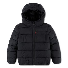 LEVI'S KIDS Jungen Winterjacke "LVB MEDIUM WEIGHT PUFFER", schwarz, Gr. 16, unifarben, Web, Obermaterial: 100% Polyester, Jacken, mit Kapuze