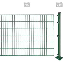 Arvotec Doppelstabmattenzaun "EASY 123 zum Aufschrauben", H/L: 123cm x 40m, Pfosten: 21 Stk., gr&uuml;n, Zaunelemente, Zaunh&ouml;he 123 cm, Zaunl&auml;nge 2 - 60 m