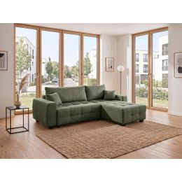 Ecksofa OTTO HOME, B:234cm H:87cm T:162cm, gr&uuml;n, 100%Polyester, Wohnzimmer, Sofas, "Bella Couch L-Form, B: 234 cm, Zierkissen inklusive", optional