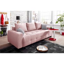 Schlafsofa OTTO HOME, B:241cm H:90cm T:94cm, rosa, Zierkissen: 100% Polyester;Microfaser PRIMABELLE (100% Polyester);Struktur fein (100% Polyester),