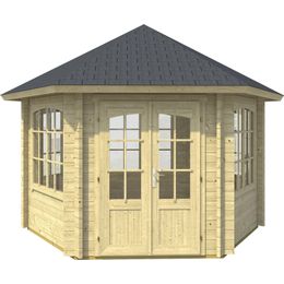 Pavillon Lasita Maja, beige, Garten, Pavillons, "Ilmenau", BxT: 420x363,7 cm, Fichtenholz
