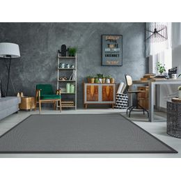 Teppich Dekowe, B:120cm H:8mm L:200cm, grau, Kunstfaser, Wohnzimmer, Teppiche, "Naturana Panama Spezial", Flachgewebe, meliert, Sisal-Optik, mit