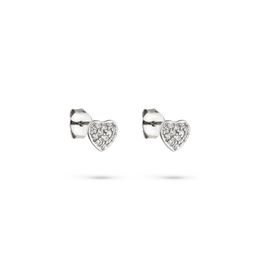 s.Oliver Paar Ohrstecker "Heart, Herz", Silber 925 (Sterlingsilber), silber, Silber 925 (Sterlingsilber), Ohrringe, mit Zirkonia (synth.)
