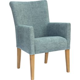 Armlehnstuhl Home Affaire, B:60cm H:92cm T:65cm, blau, Polyester, Esszimmer, St&uuml;hle, "King", Esszimmerstuhl mit bequemer Polsterung, Esszimmersessel