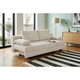 Schlafsofa OTTO HOME, B:192cm H:84cm T:82cmcreme, 100% Polyester, Jugendzimmer, Sofas, "ONNIKO Cord, Breite: 192 cm, Liegefl&auml;che 121x192 cm, softer