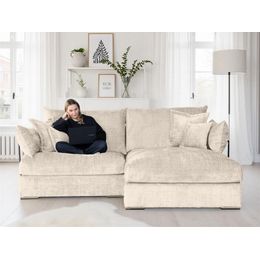 Ecksofa Home Affaire, B:247cm T:187cm, beige, 100% Polyester, Wohnzimmer, Sofas, "Casa XXL L-Form, B: 247 cm", 4 Zierkissen, Mega-Sofa, in Cord oder