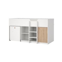 Etagenbett Home Affaire, B:103,8cm H:111cm L:203cm, wei&szlig;, Kinderzimmer, Etagenbetten, "Halbhohes Hochbett mit viel Stauraum", Halbhohes Bett mit