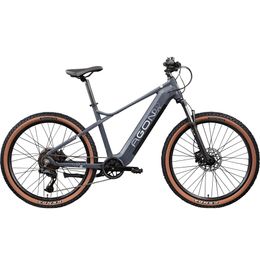 agon E-Bike "Alpha", 48cm, 27,5 Zoll (69,85cm), grau, Elektrofahrr&auml;der, Pedelec, Elektrofahrrad f&uuml;r Damen u. Herren, MTB