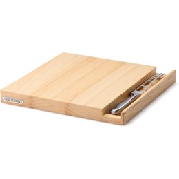 CONTINENTA K&auml;sebrett "mit Messer, Gummibaum", B/H/L: 25cm x 2,5cm x 25cm, beige, Schneidebretter, hochwertige Verarbeitung, inkl. K&auml;semesser