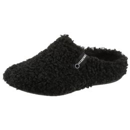 VERBENAS Damen Pantoffel, Gr. 40, schwarz, Textil, Schuhe, Hausschuh, Homeslipper, Clog in kuscheliger Optik
