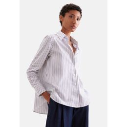 Seidensticker Damen Hemdbluse, wei&szlig;, Gr. 42, gestreift, 100% Baumwolle, Blusen, 1/1 Kragen Gestreift