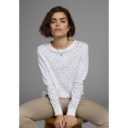Kangaroos Damen Sweatshirt, wei&szlig;, Gr. 48, bedruckt, kontrastfarbene Details, Interlock, Obermaterial: 60% Baumwolle, 40% Polyester, Sweatshirts,