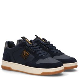PME-Legend PME LEGEND Herren Sneaker "PORTER", Gr. 47, blau, Leder, Veloursleder, Schuhe, Schn&uuml;rschuh, Halbschuh, Freizeitsneaker mit Label