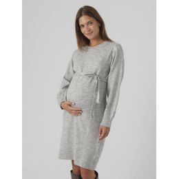 MAMALICIOUS Damen Umstandskleid "MLNEWANNE L/S ABK KNIT DRESS A. NOOS", grau, Gr. XS, meliert, Strick, Obermaterial: 50% Polyacryl, 50% Polyester,